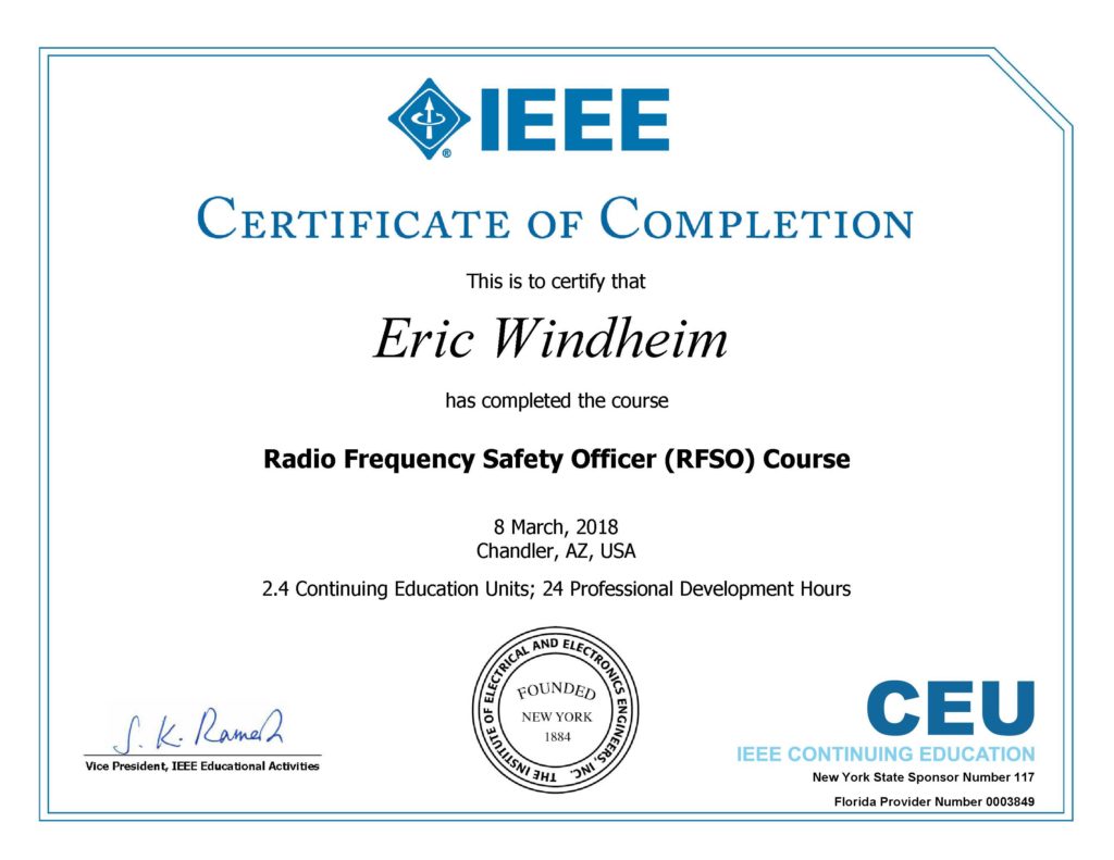 WES.CertificateofCompletion | Windheim EMF Solutions