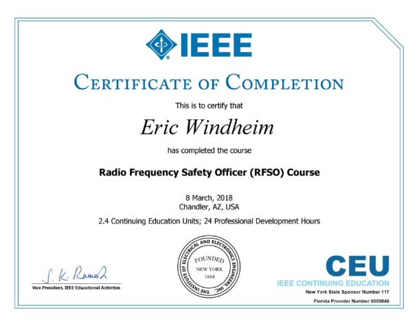 WES.CertificateofCompletion | Windheim EMF Solutions